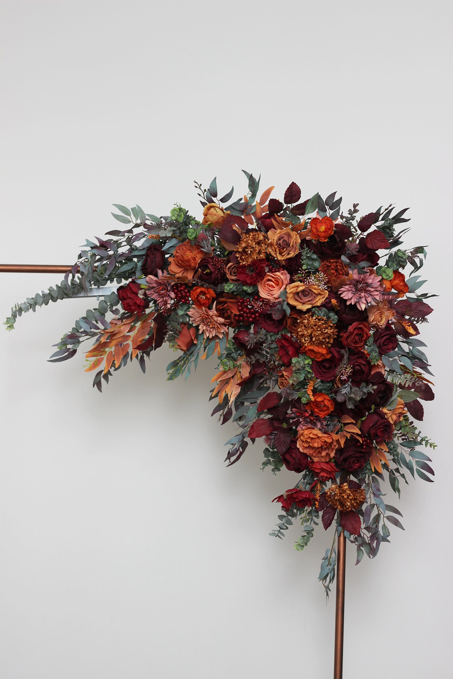 Rust Burgundy Cinnamon Orange Flowers Boho Arch Flowers Floral - Etsy