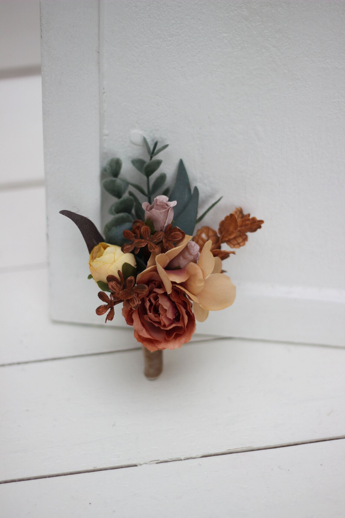 Boho Flowers Orange Rust Peach Boutonnieres Flower Accessories - Etsy