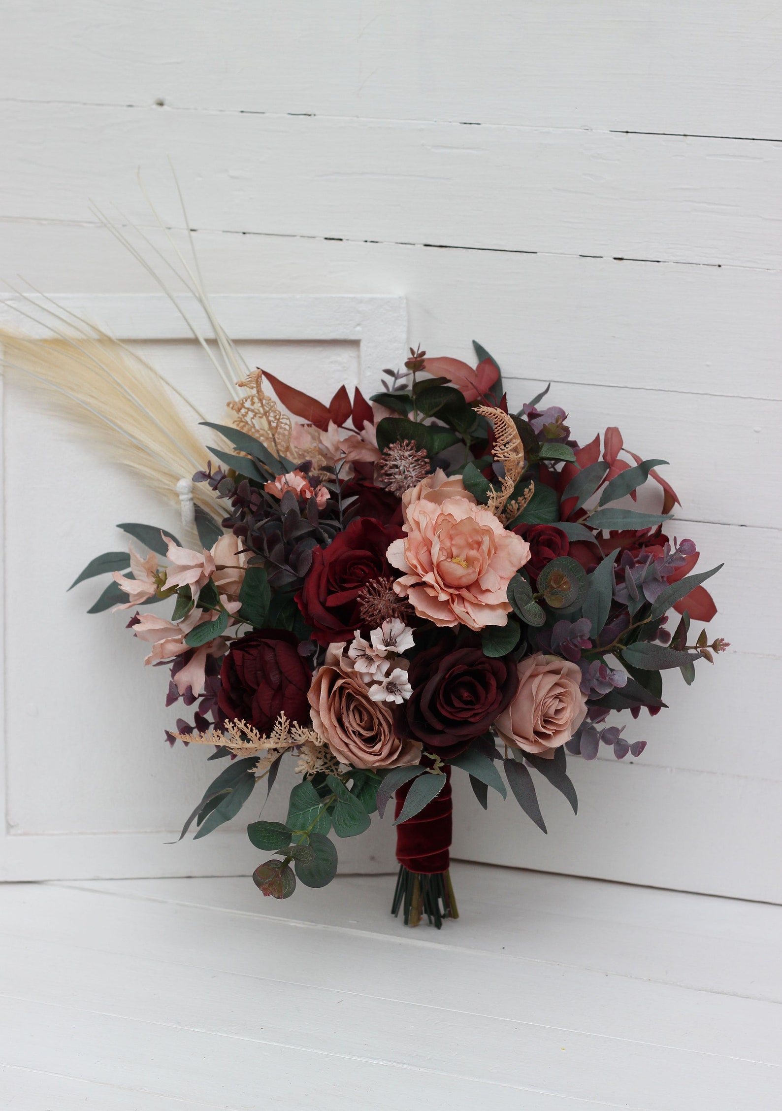 Burgundy Dusty Rose Bouquet Bridal Bouquet Wedding Flowers - Etsy