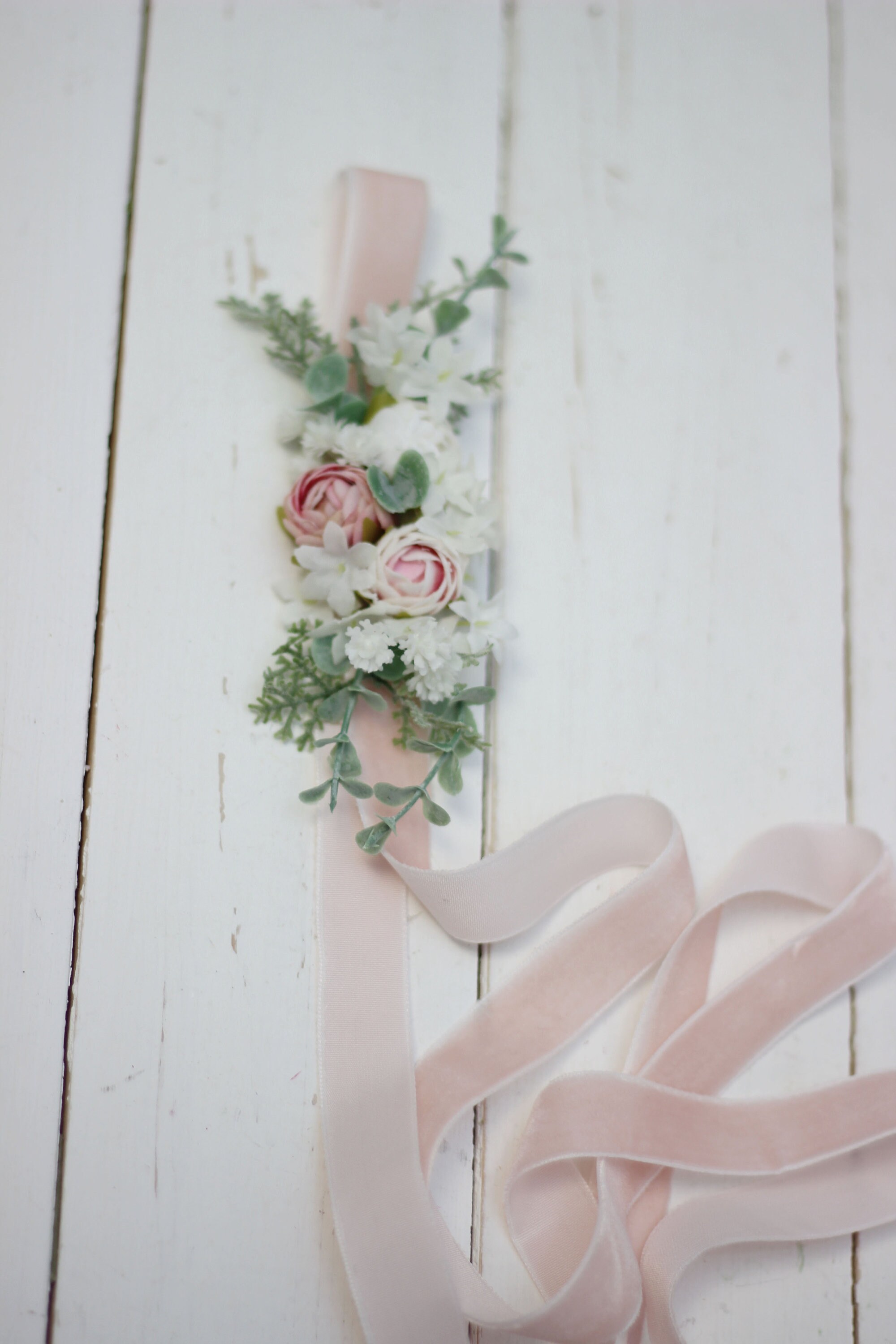 Blush Pink White Flower Belt Flower Girl Belt Flower Girl Sash - Etsy