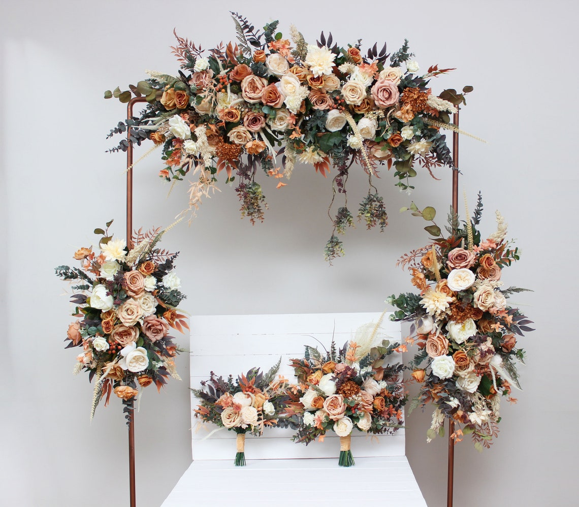 Terracotta Cream Arch Arrangement Arch Flowers Fall Wedding - Etsy ...