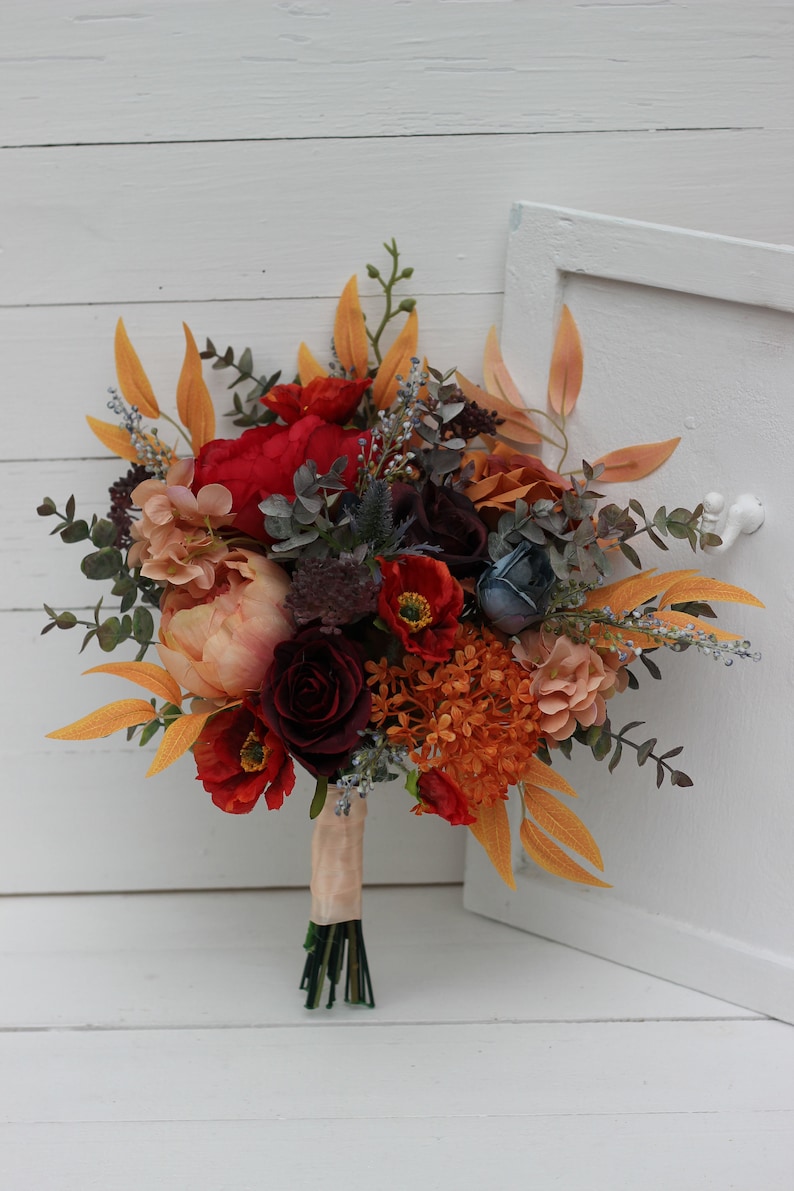 Fall Wedding Rust Orange Burgundy Corsage Fiance Boutonniere - Etsy