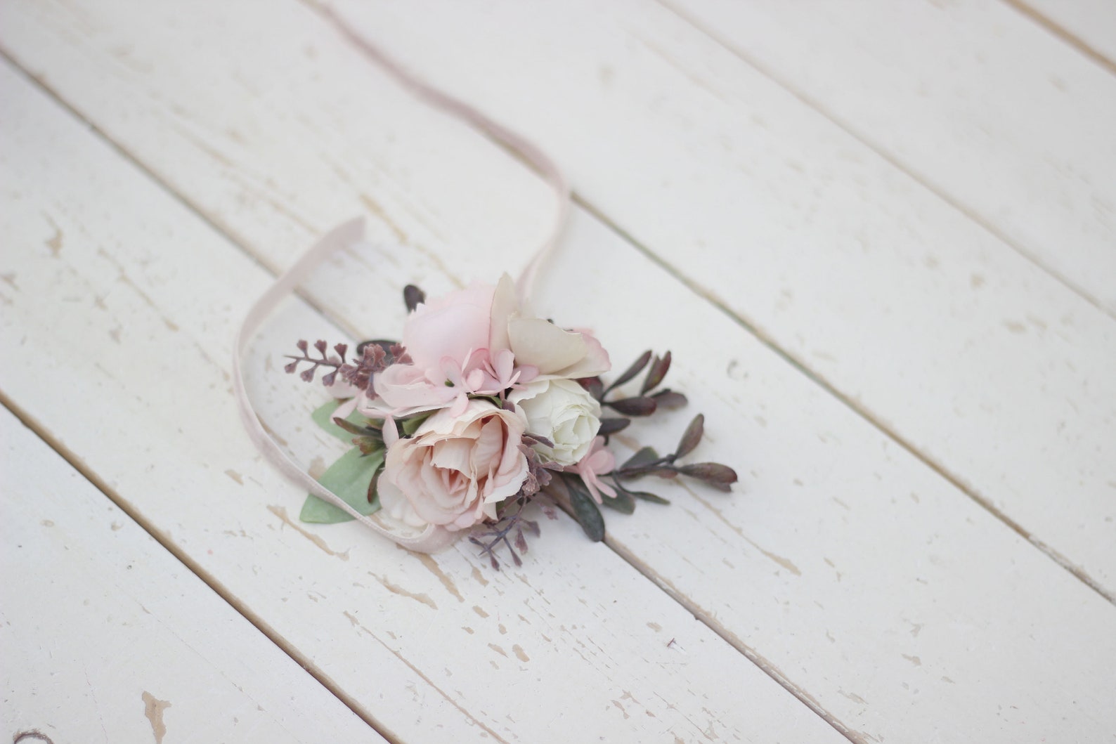 Blush Pink Boutonniere Taupe Wedding Velvet Boutonniere Boho - Etsy