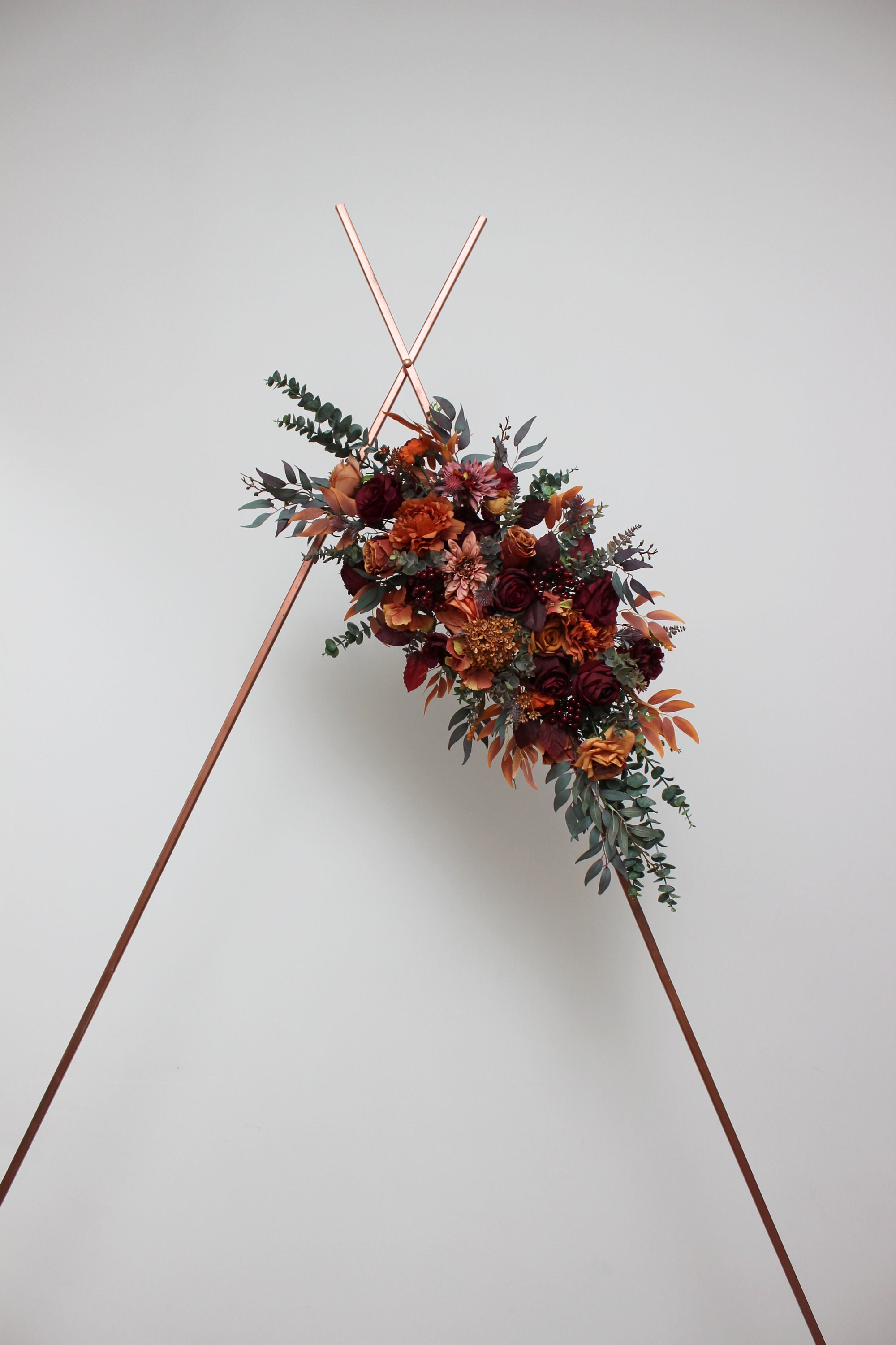 Rust burgundy cinnamon orange flowers Boho arch flowers Floral | Etsy