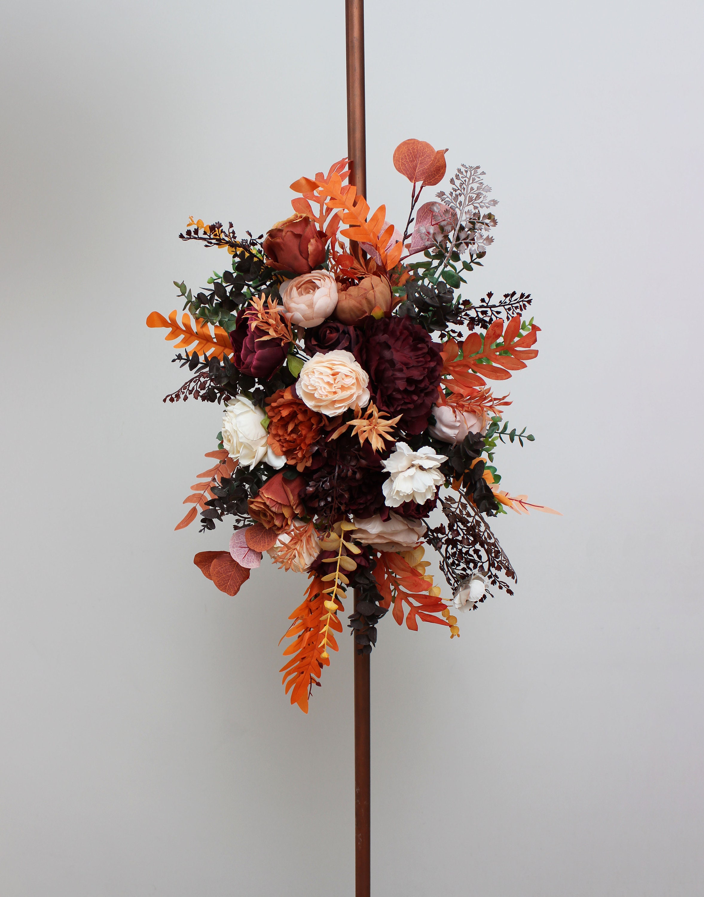 Set of 3 Rust Burgundy Burnt Orange Rust Ivory Flower Arch - Etsy