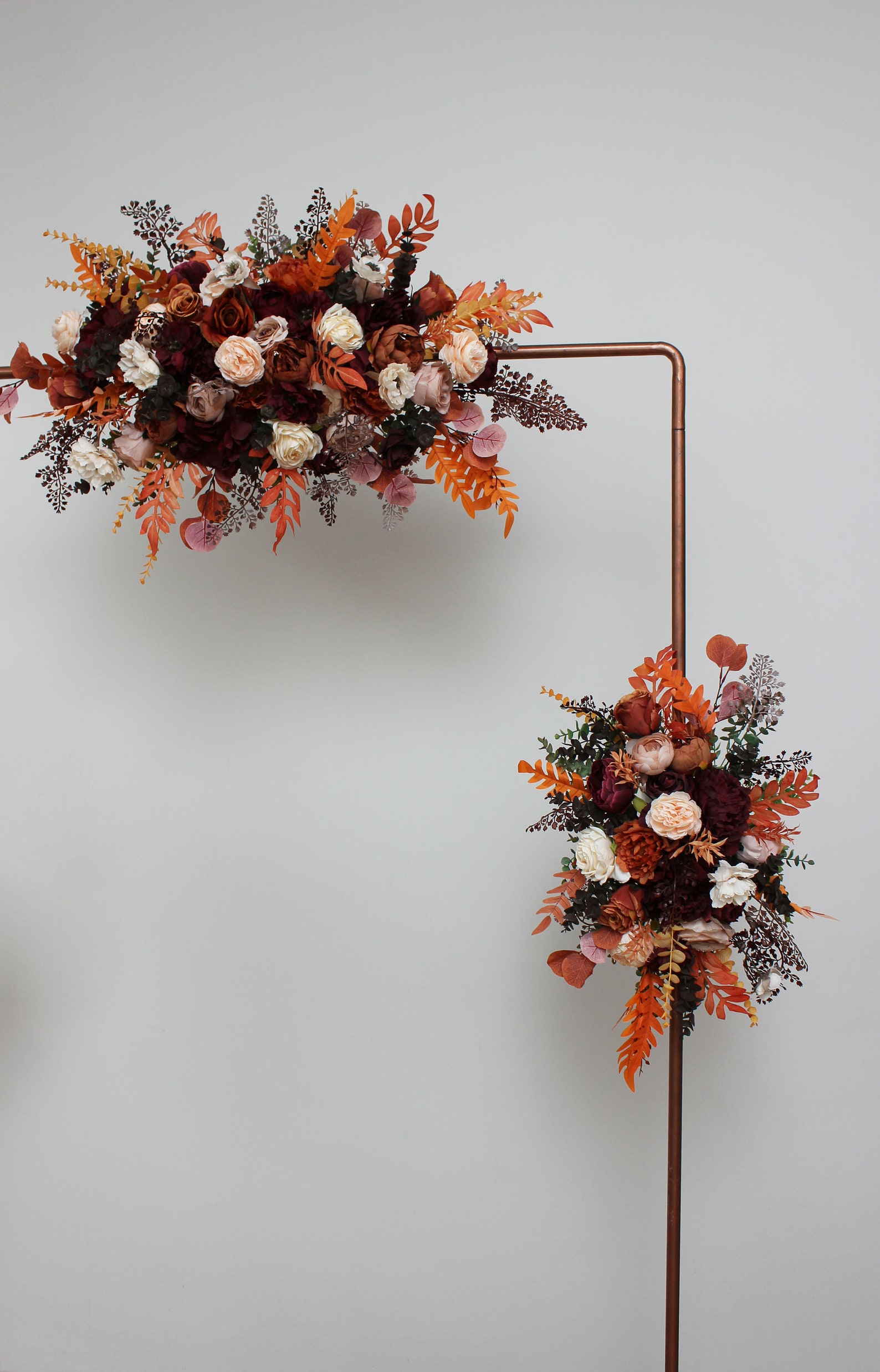 Set of 3 Rust Burgundy Burnt Orange Rust Ivory Flower Arch - Etsy
