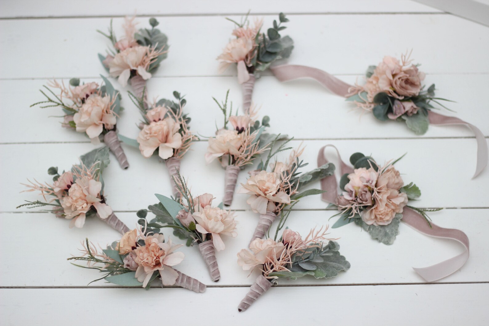 Boho Bouquet Beige Blush Pink Flowers Bridal Bouquet Faux - Etsy