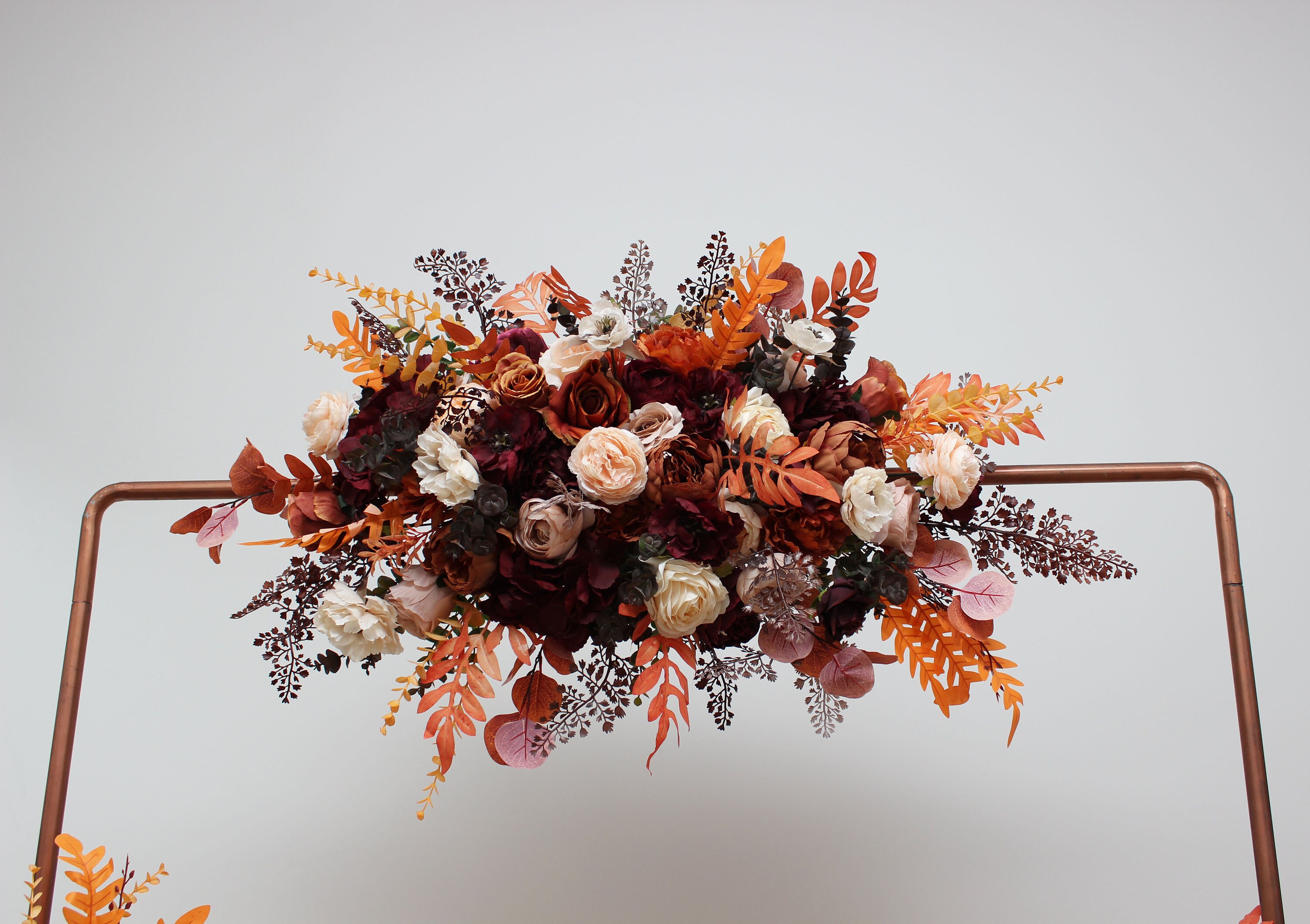 Set of 3 Rust Burgundy Burnt Orange Rust Ivory Flower Arch - Etsy