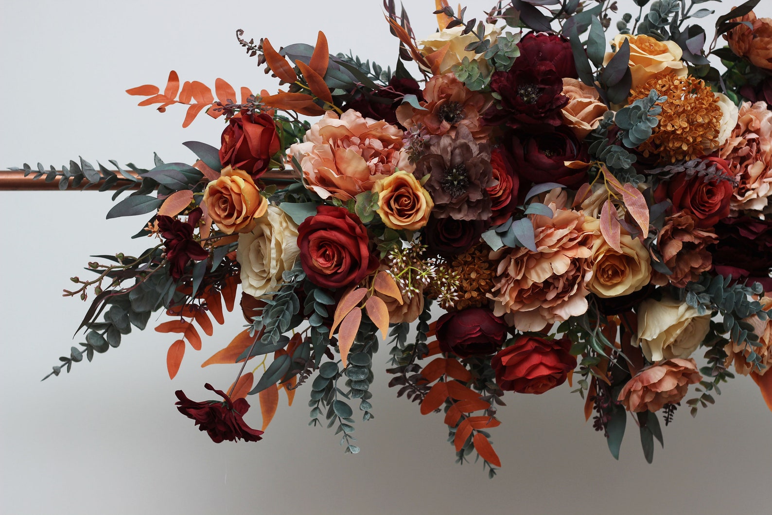 Set of 3 Rust Burgundy Burnt Orange Rust Peach Flower Arch - Etsy