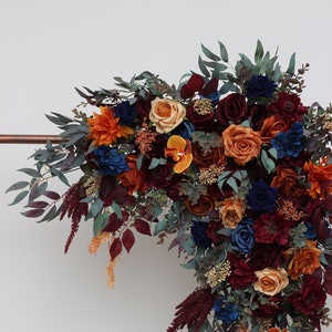 Rust Orange Burgundy Navy Blue Arch Flowers Orchid Dahlia Archway ...