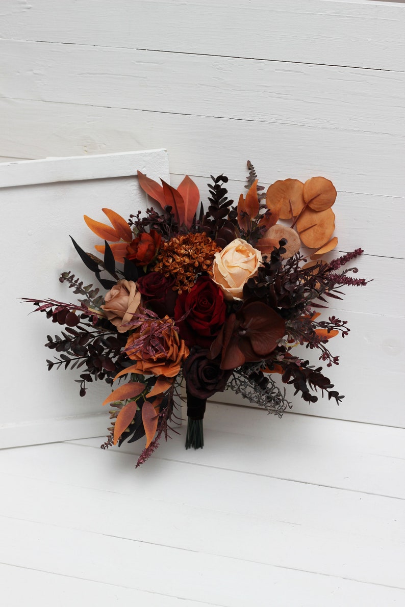 Rust Burgundy Cinnamon Flowers Boutonniere Buttonhole Wedding Flowers ...