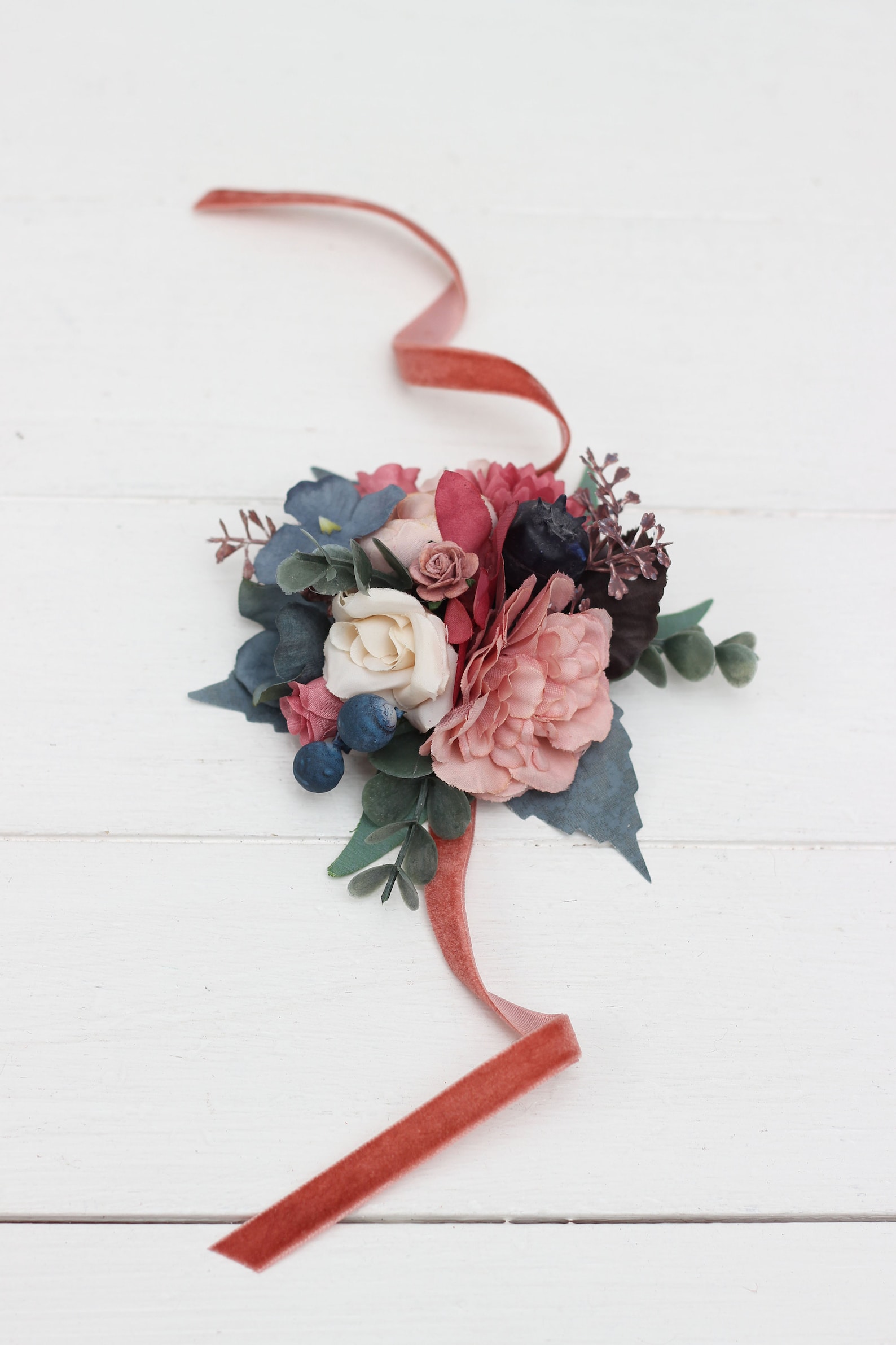 Navy Blue Dusty Rose Mauve Flowers Fall Wedding Fiance Groom - Etsy