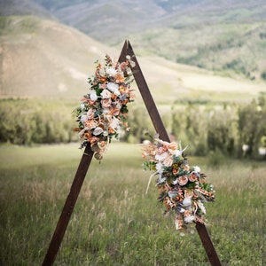 Terracotta Cream Arch Arrangement Arch Flowers Fall Wedding Orange ...