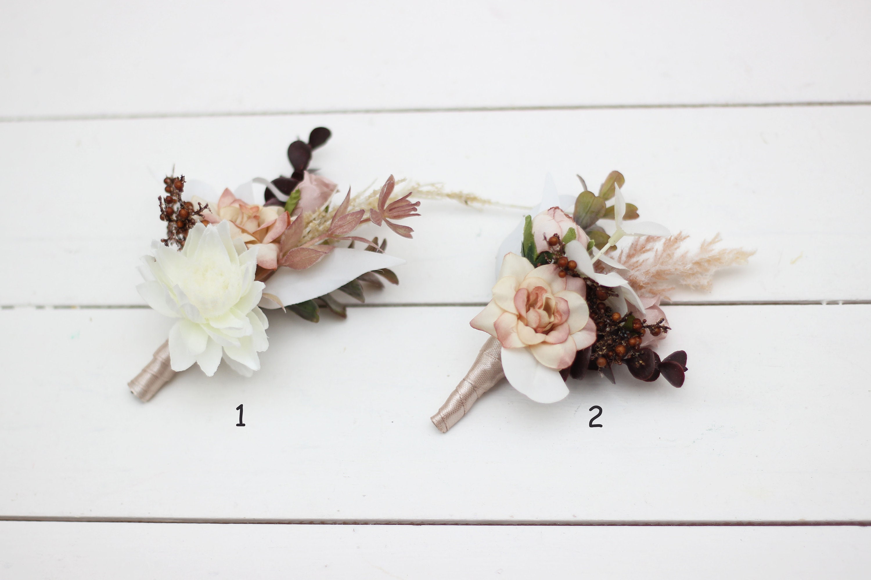 Boho Wedding Beige White Brown Flowers Fiance Orchid - Etsy