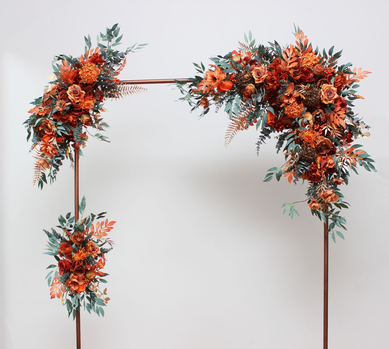 Rust Terracotta Burnt Orange Flowers Fall Wedding Flower Arch - Etsy