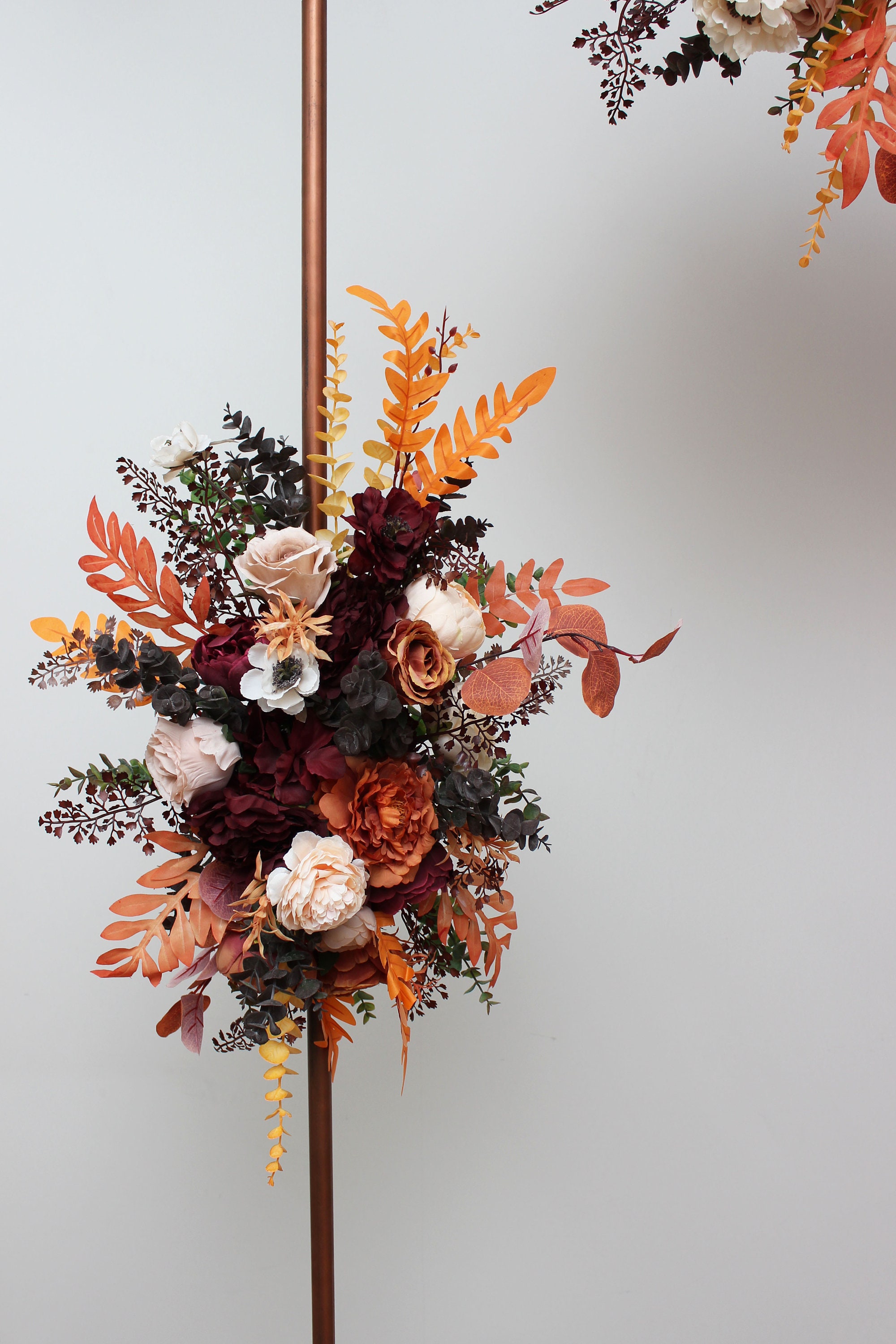 Set of 3 Rust Burgundy Burnt Orange Rust Ivory Flower Arch - Etsy