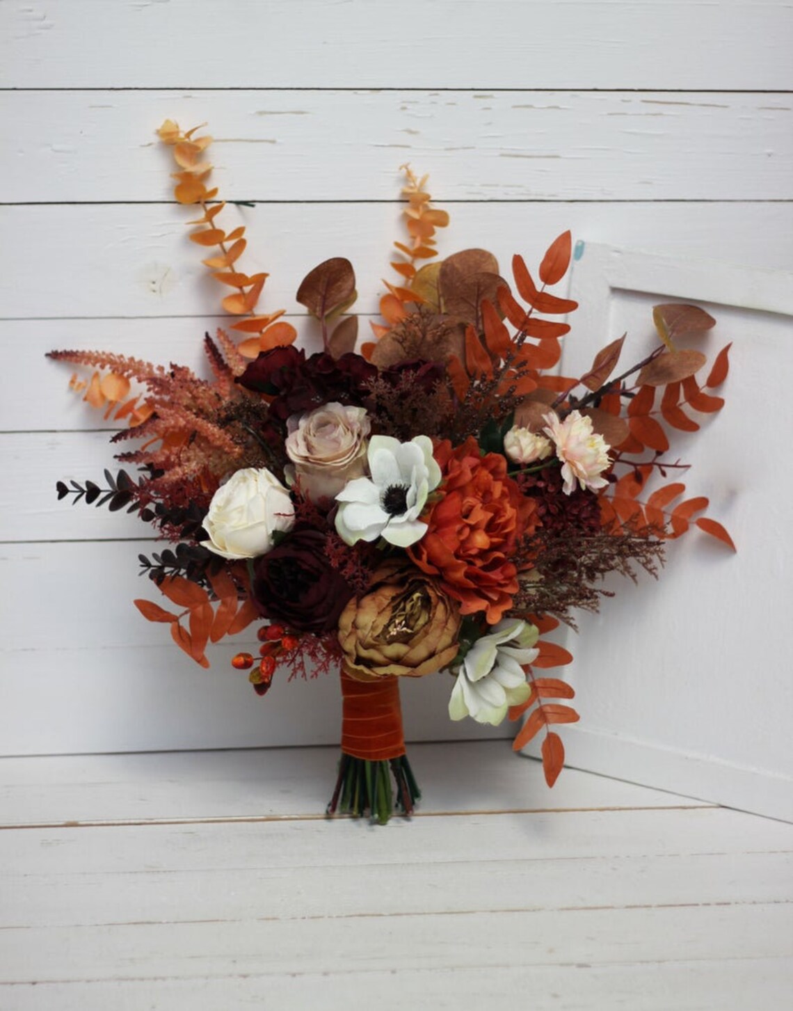 Set of 3 Rust Burgundy Burnt Orange Rust Ivory Flower Arch - Etsy