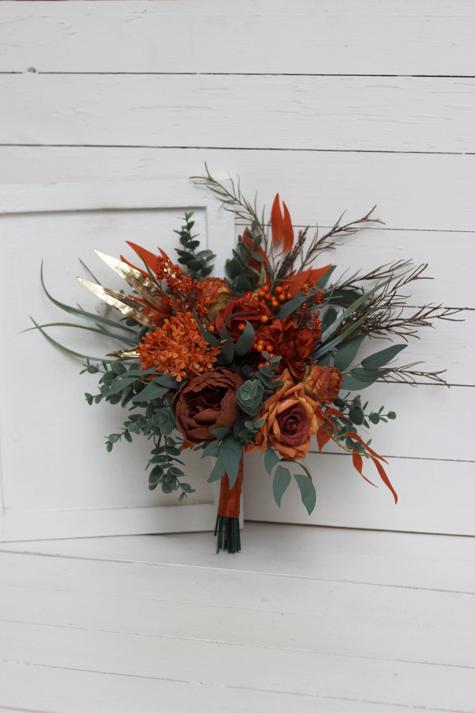 Rust Terracotta Burnt Orange Flowers Fall Wedding Fiance Groom - Etsy