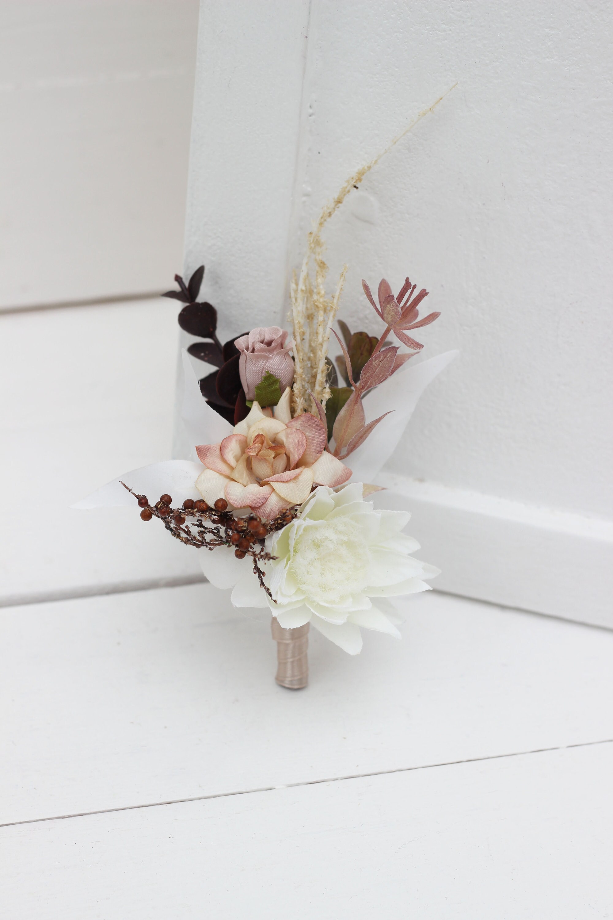 Boho Wedding Beige White Brown Flowers Fiance Orchid - Etsy
