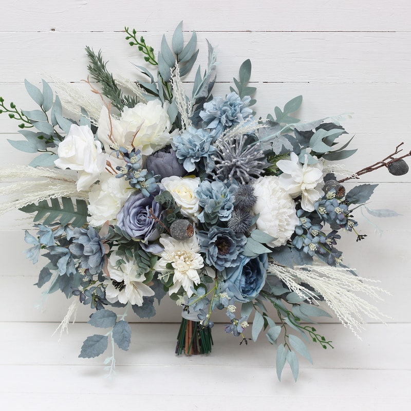 Dusty Blue Bouquet - Etsy