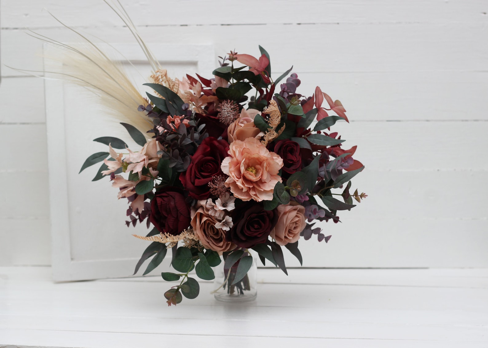 Burgundy Dusty Rose Bouquet Bridal Bouquet Wedding Flowers - Etsy