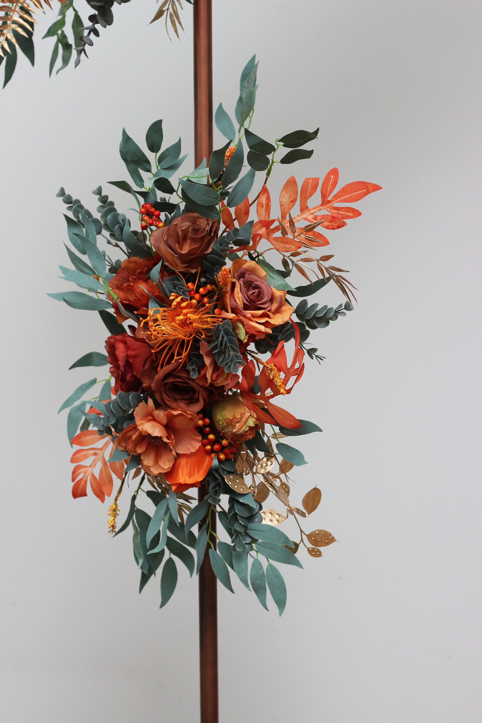 Rust Terracotta Burnt Orange Flowers Fall Wedding Flower Arch - Etsy