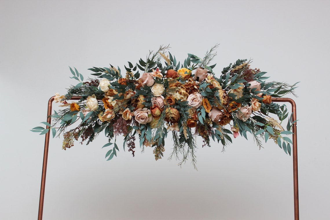 Rust Boho Wedding Flower Arch Arrangement Wedding Flowers - Etsy