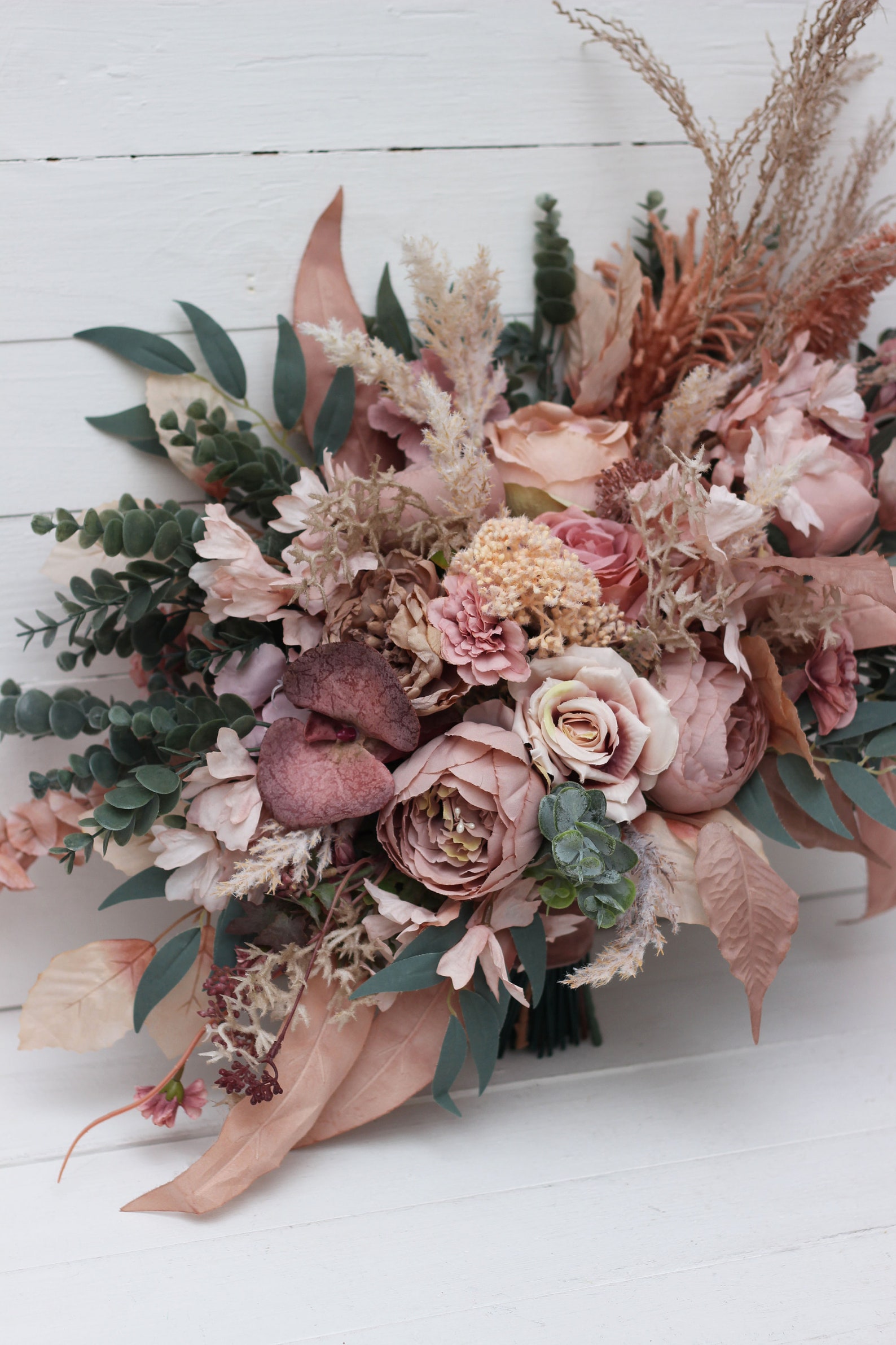 Boho Bouquet Dusty Rose Cream Blush Pink Flowers Bridal - Etsy