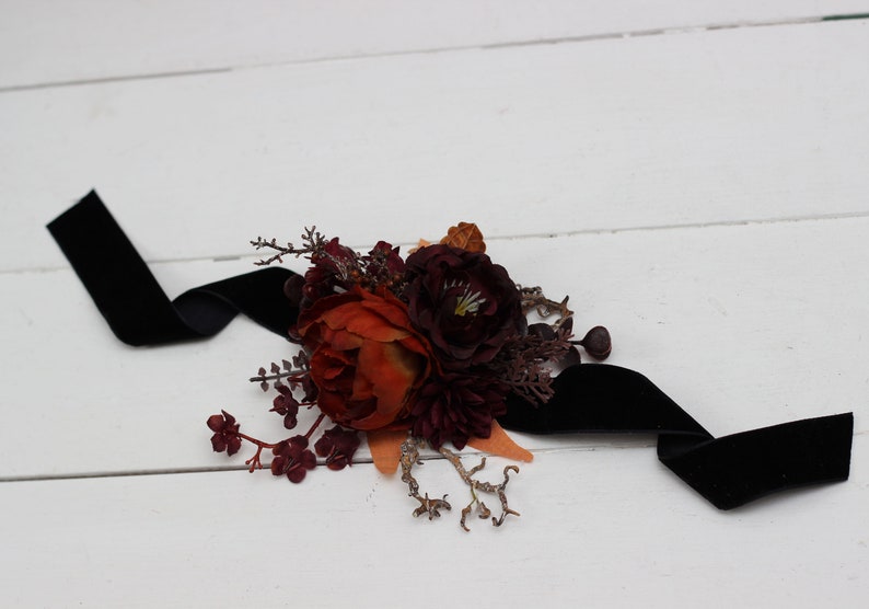 Rust Burgundy Cinnamon Flowers Boutonniere Buttonhole Wedding Flowers ...