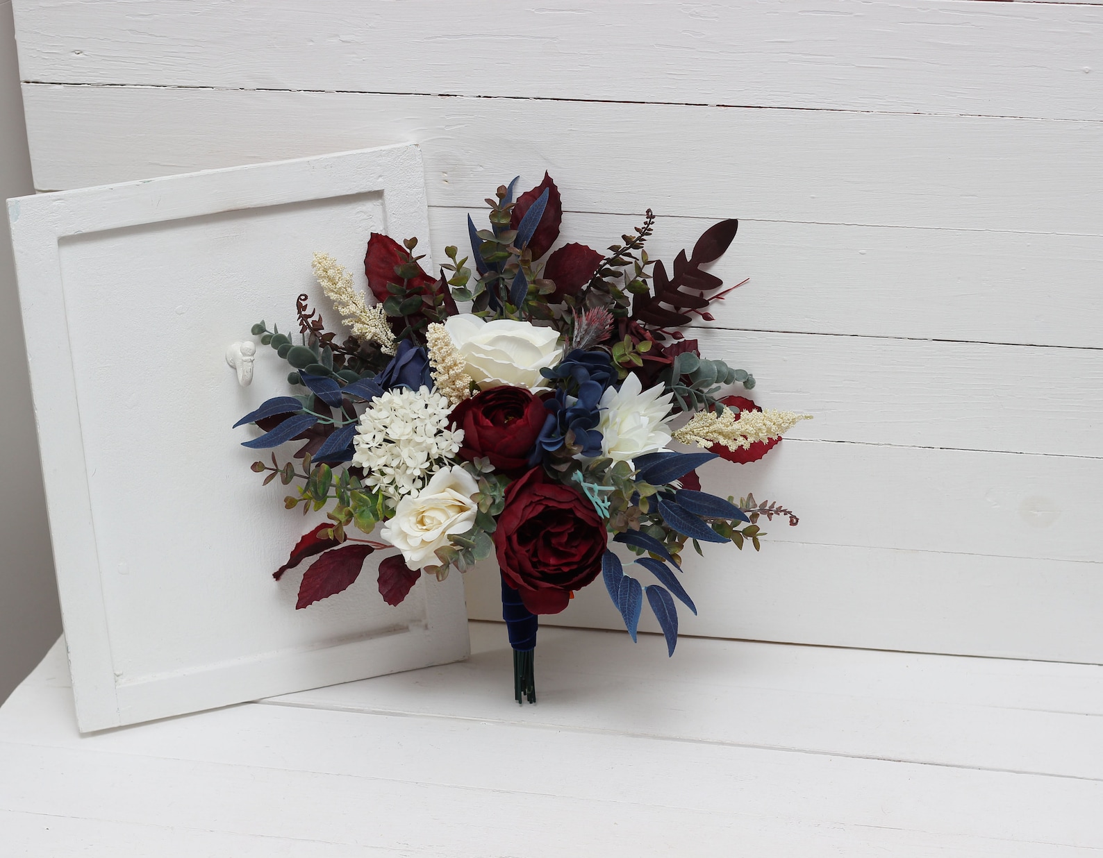 Burgundy Ivory Navy Blue Flower Arch Arrangement Wedding | Etsy