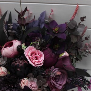 Deep Purple Fuchsia Candy Pink Bouquet Fall Bridal Bouquet Faux Bouquet ...