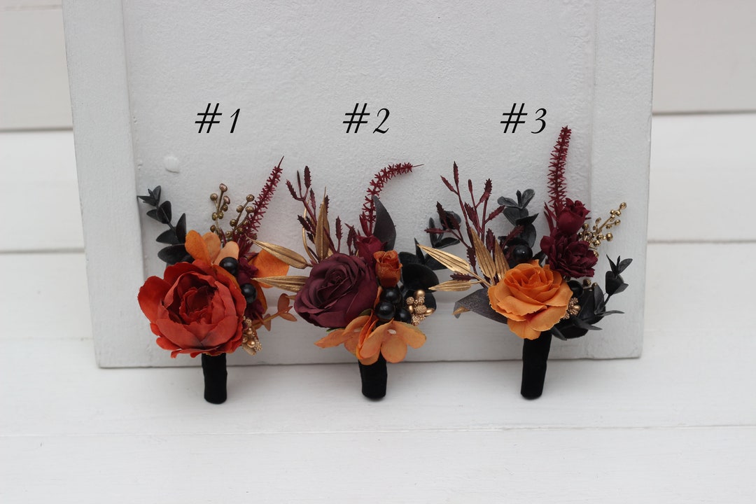 Burgundy Black Gold Rust Flowers Fall Wedding Halloween Wedding Fiance ...