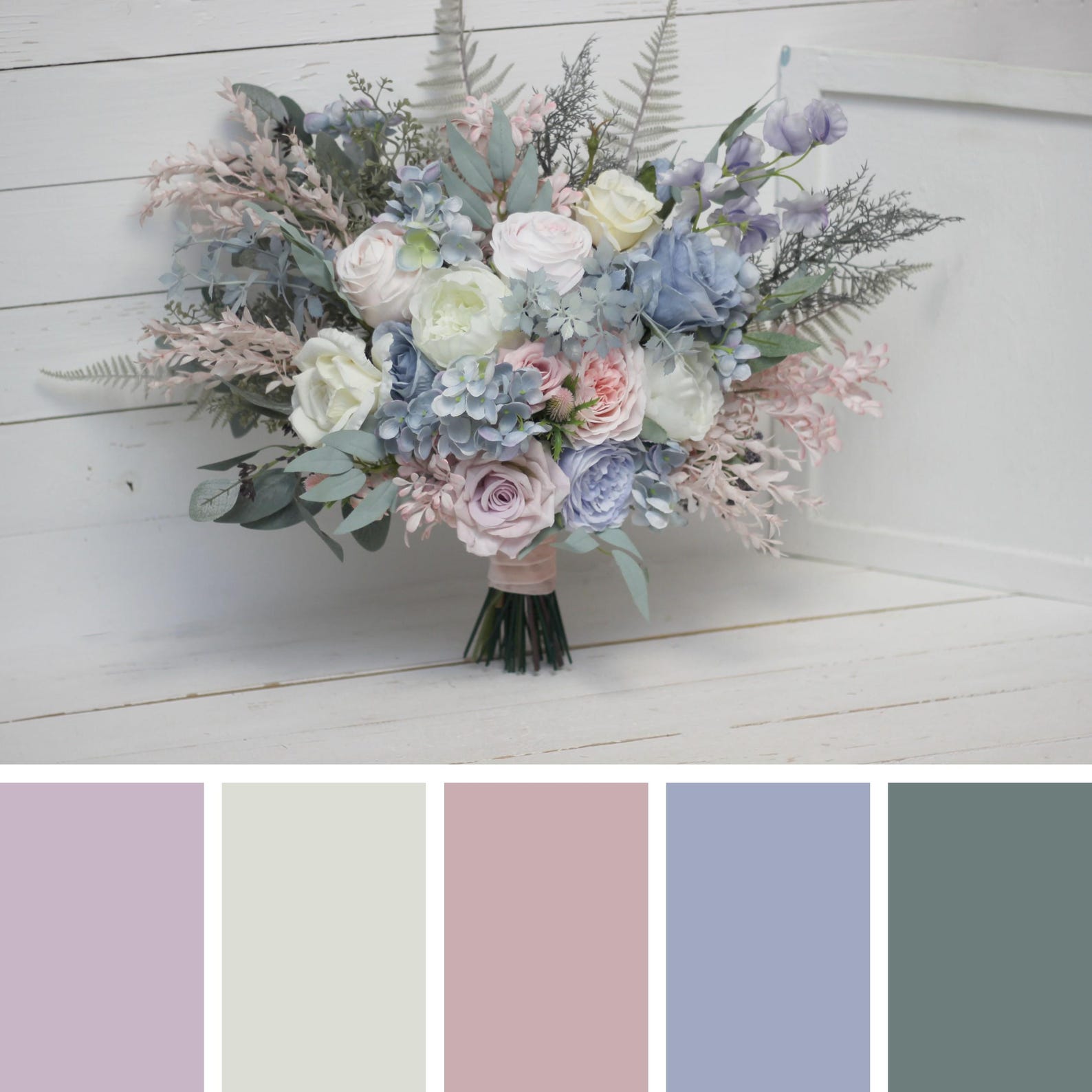 Dusty Blue Blush Pink White Flowers Dusty Blue Wedding Accessories ...