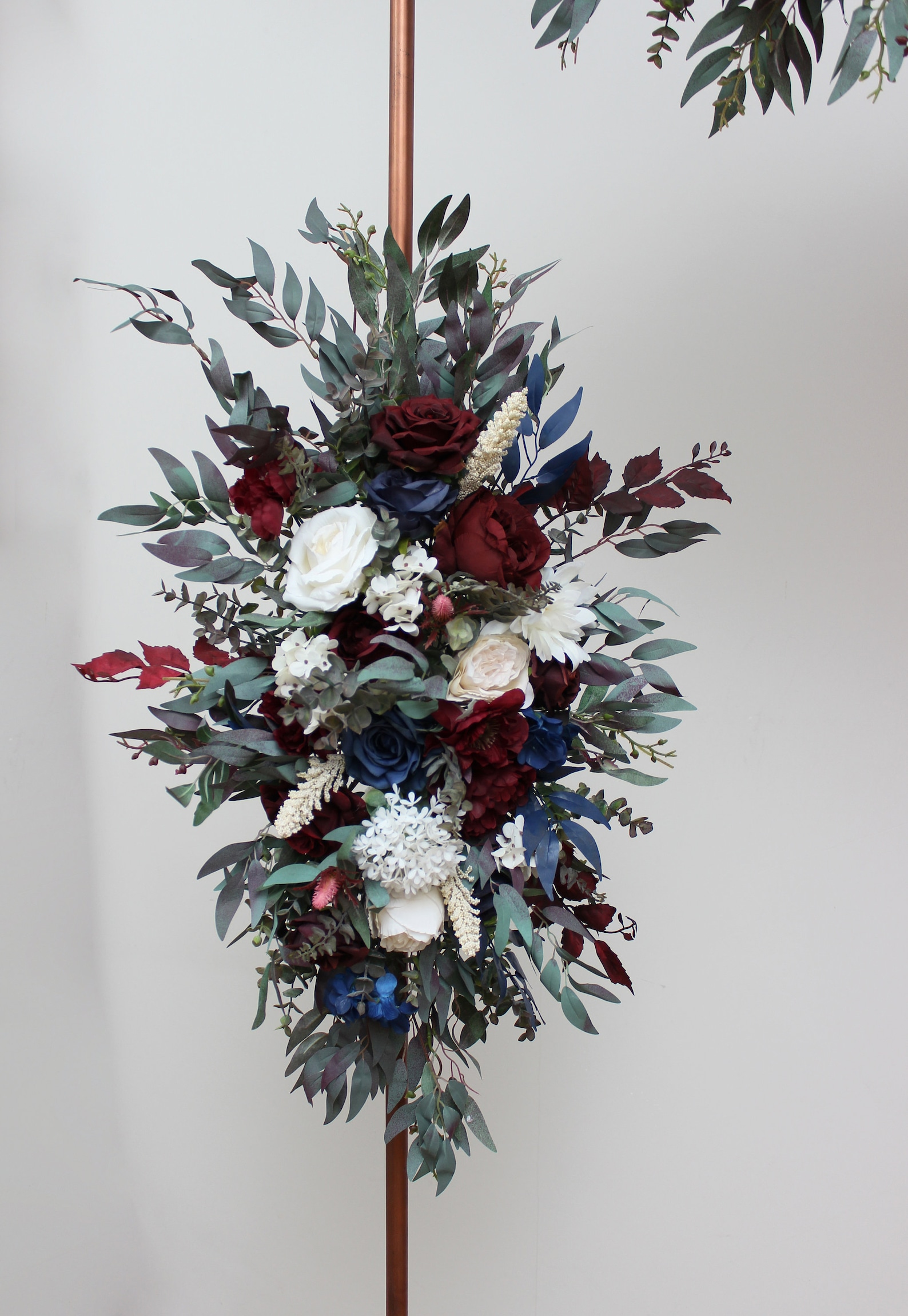 Burgundy Ivory Navy Blue Flower Arch Arrangement Wedding | Etsy