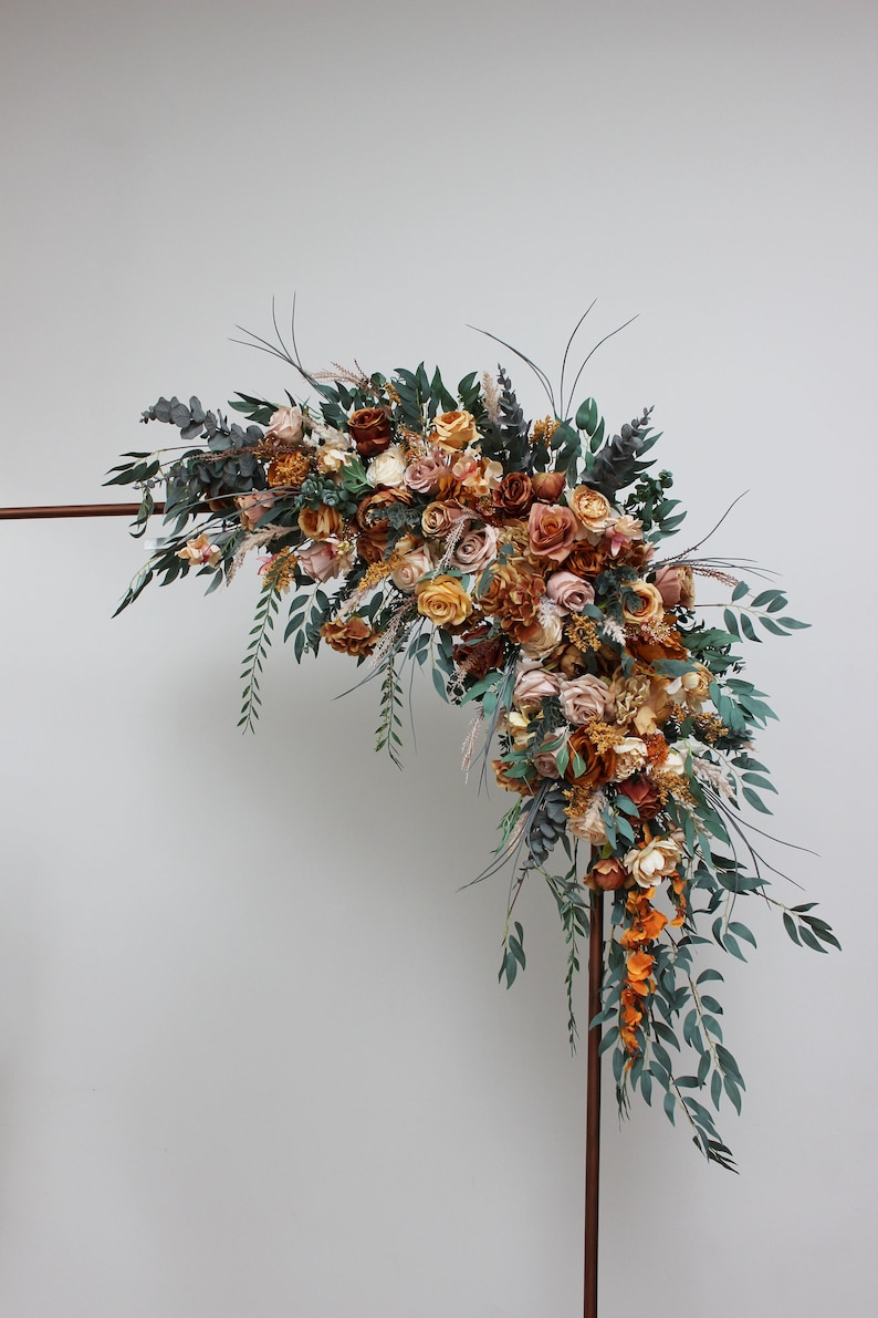 Rust Boho Wedding Flower Arch Arrangement Wedding Flowers - Etsy