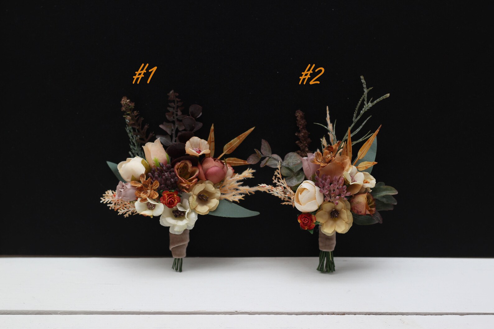 Boho Flowers Rust Brown Ivory Boutonnieres Flower Accessories - Etsy