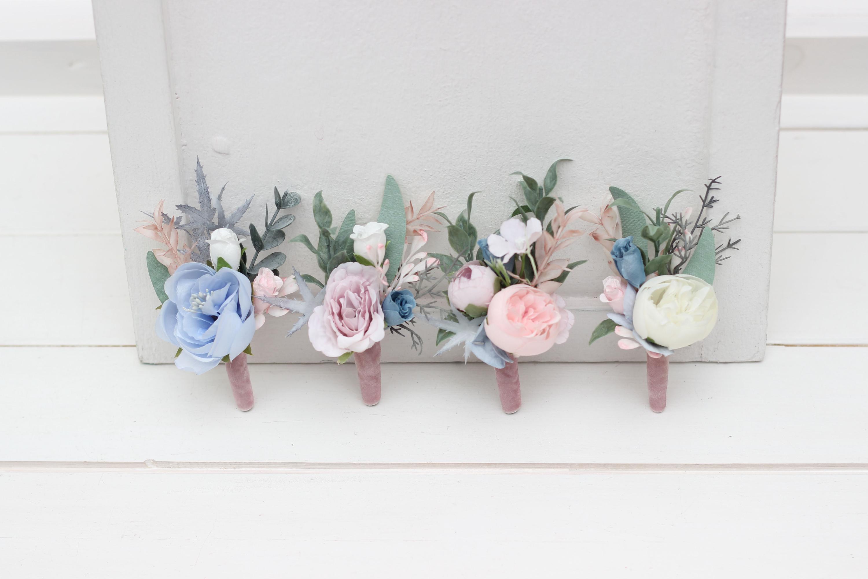 Dusty Blue Blush Pink White Flowers Dusty Blue Wedding Accessories ...