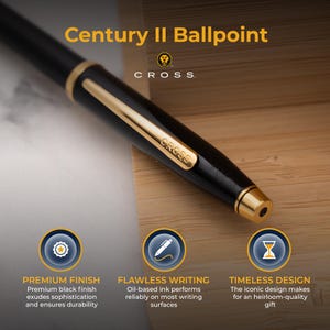Dayspring Pens - Personalized/ Engraved Cross Century II Black Lacquer ...