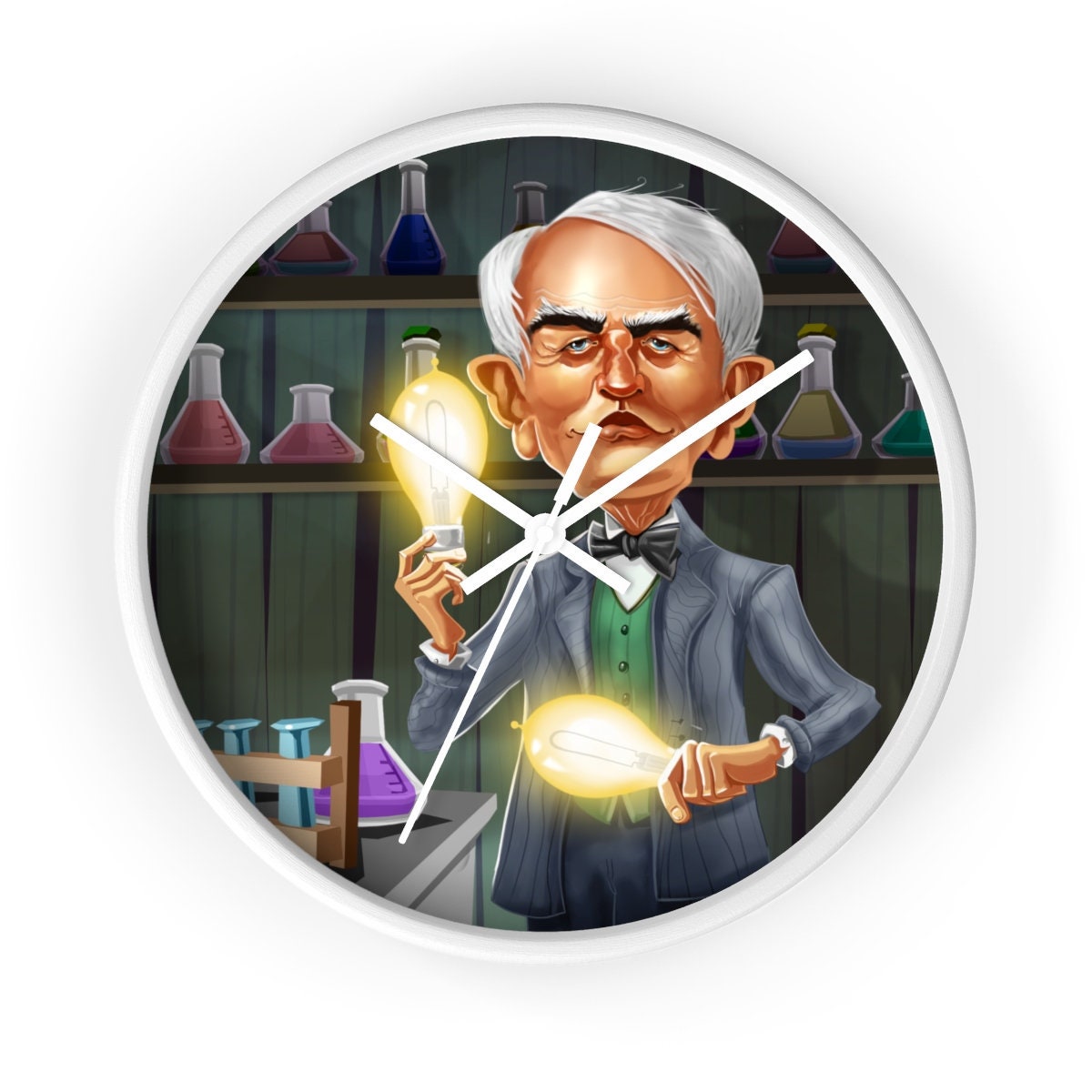 Thomas Edison Wall Clock Funny Science Clock for Science - Etsy