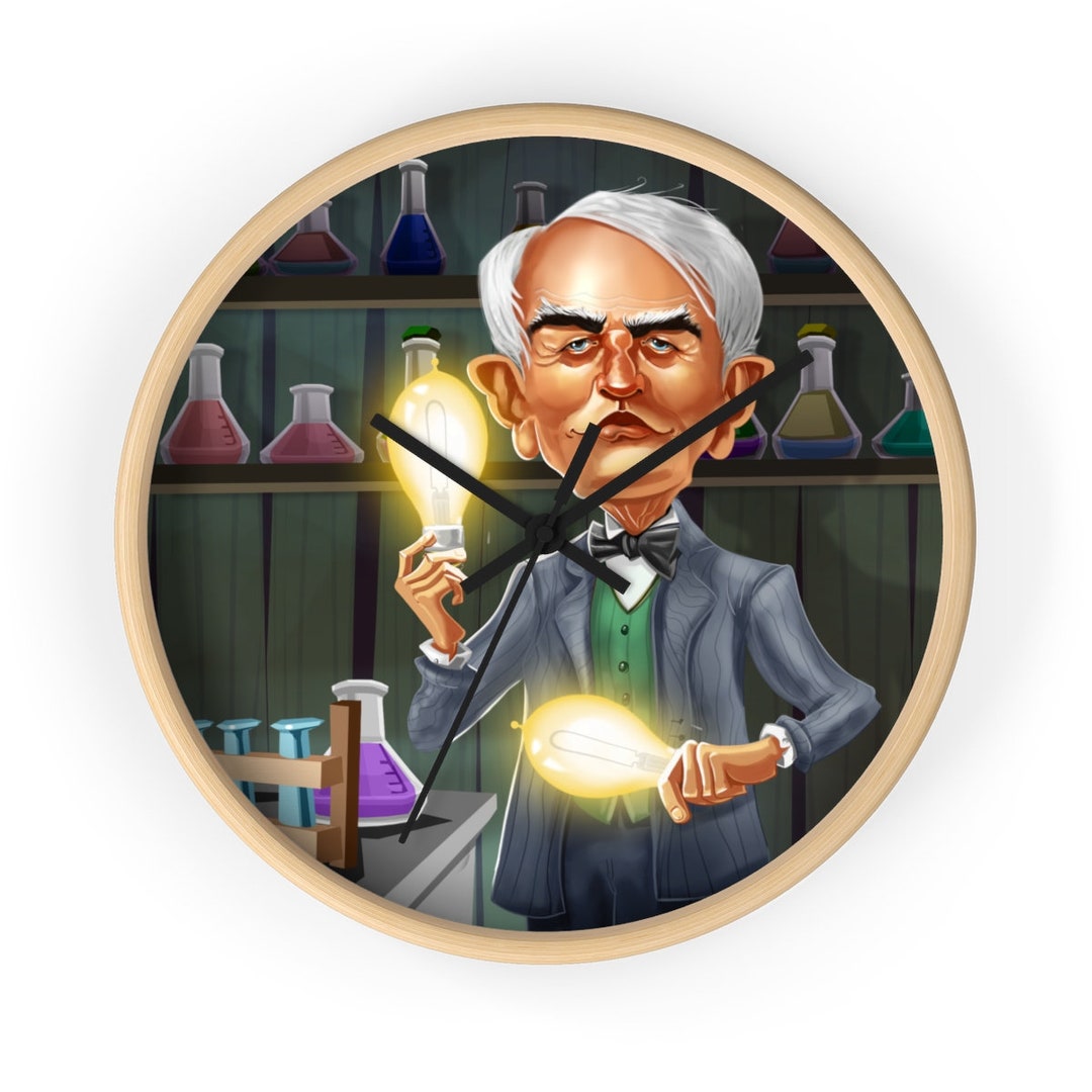 Thomas Edison Wall Clock Funny Science Clock for Science - Etsy