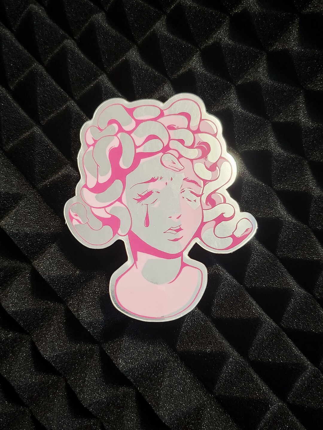 Sad Medusa Mirror Sticker - Etsy