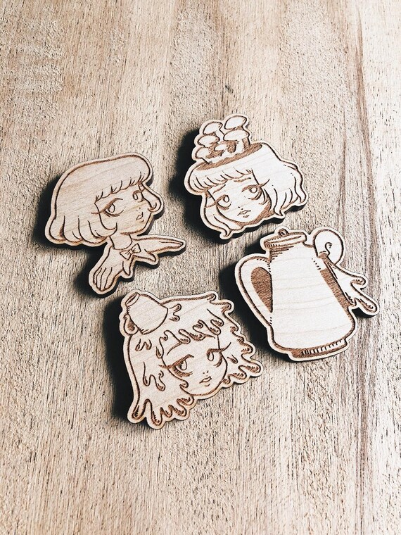 Little Bizarre Wooden Pins 1.5 inches | Etsy