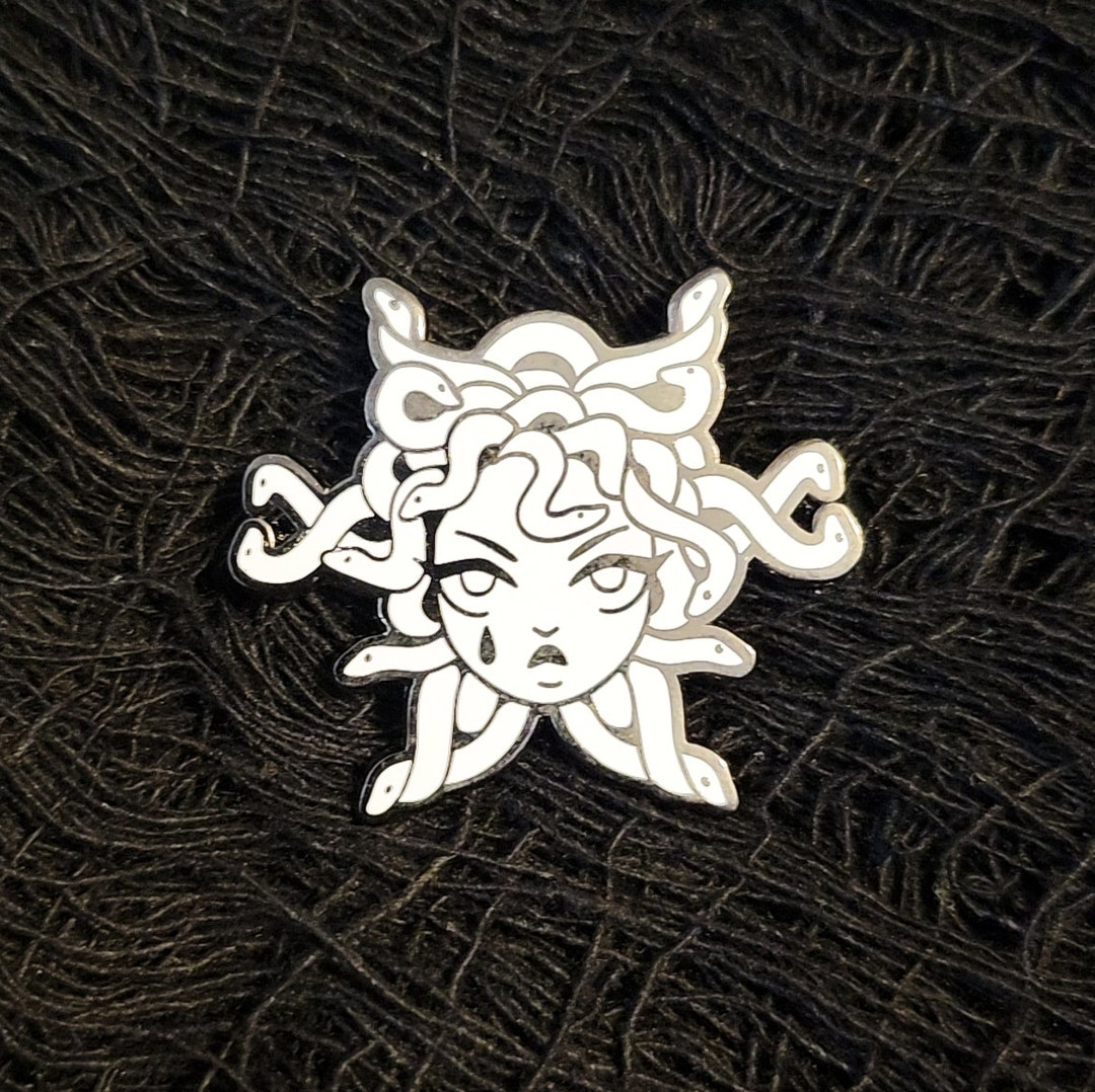 Sad Medusa Emblem Enamel Pin - Etsy