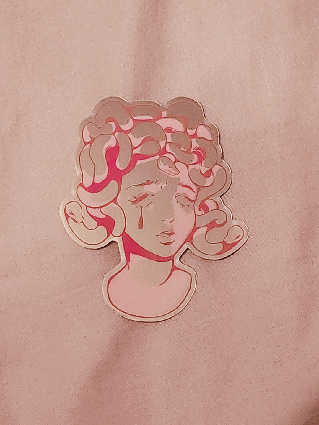 Sad Medusa Mirror Sticker - Etsy