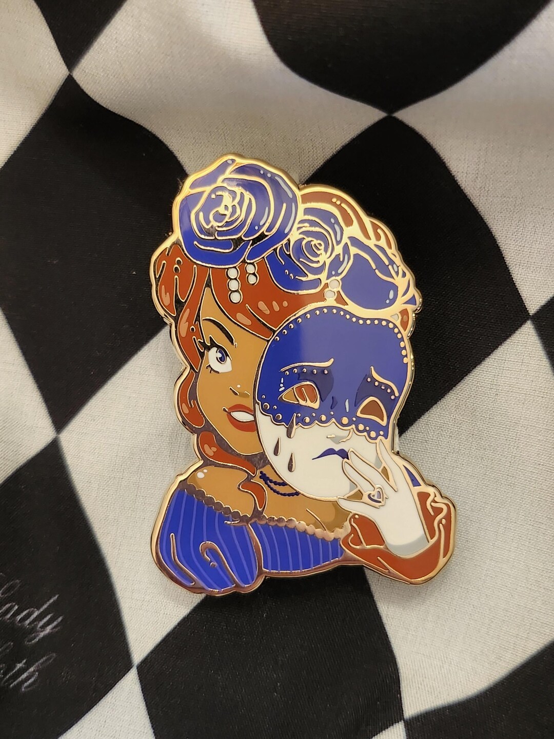 Melancholy Masquerade Crying Mask Enamel Pin - Etsy