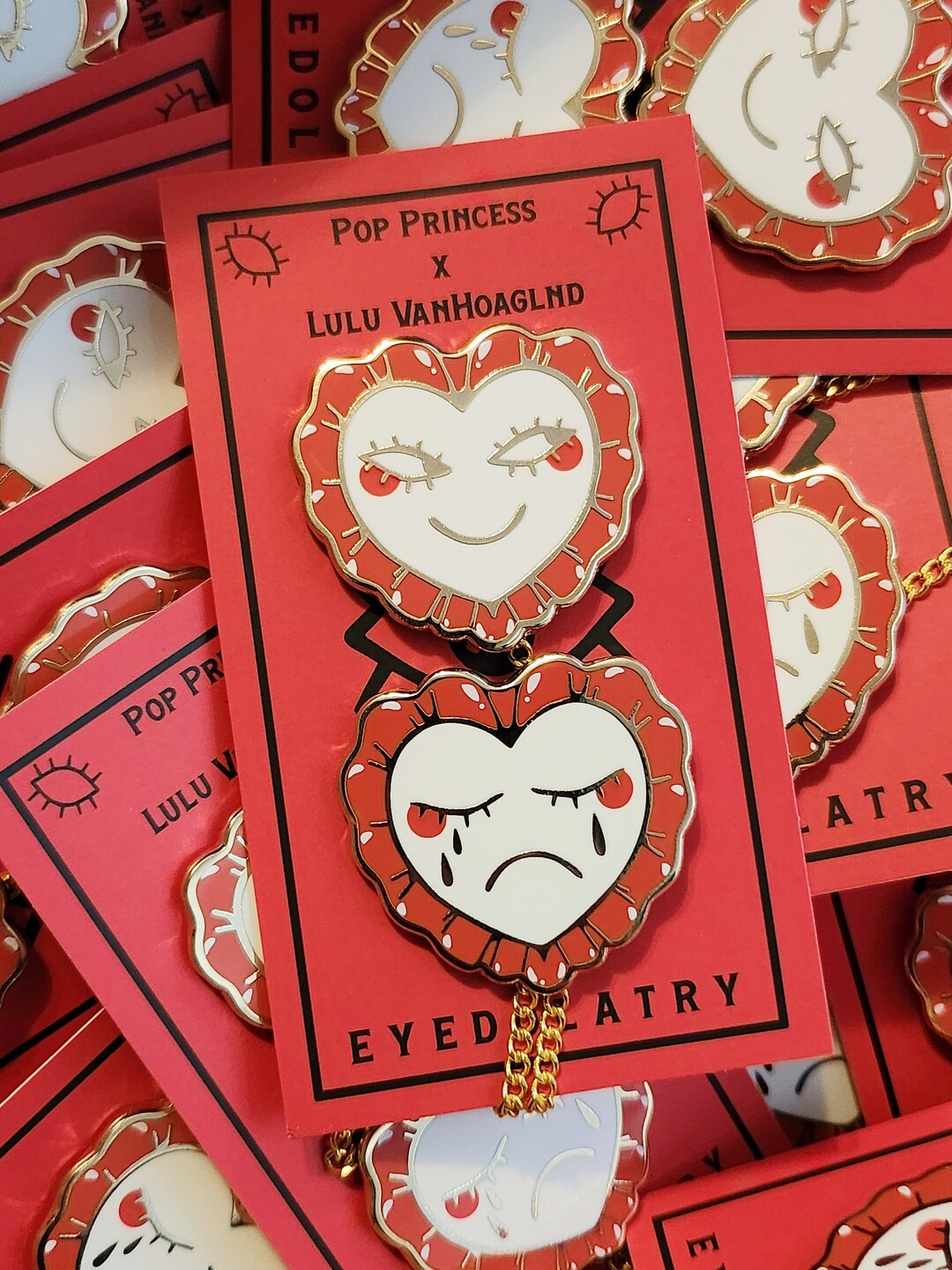 Smiling and Crying Enamel Collar Pin Set - Etsy