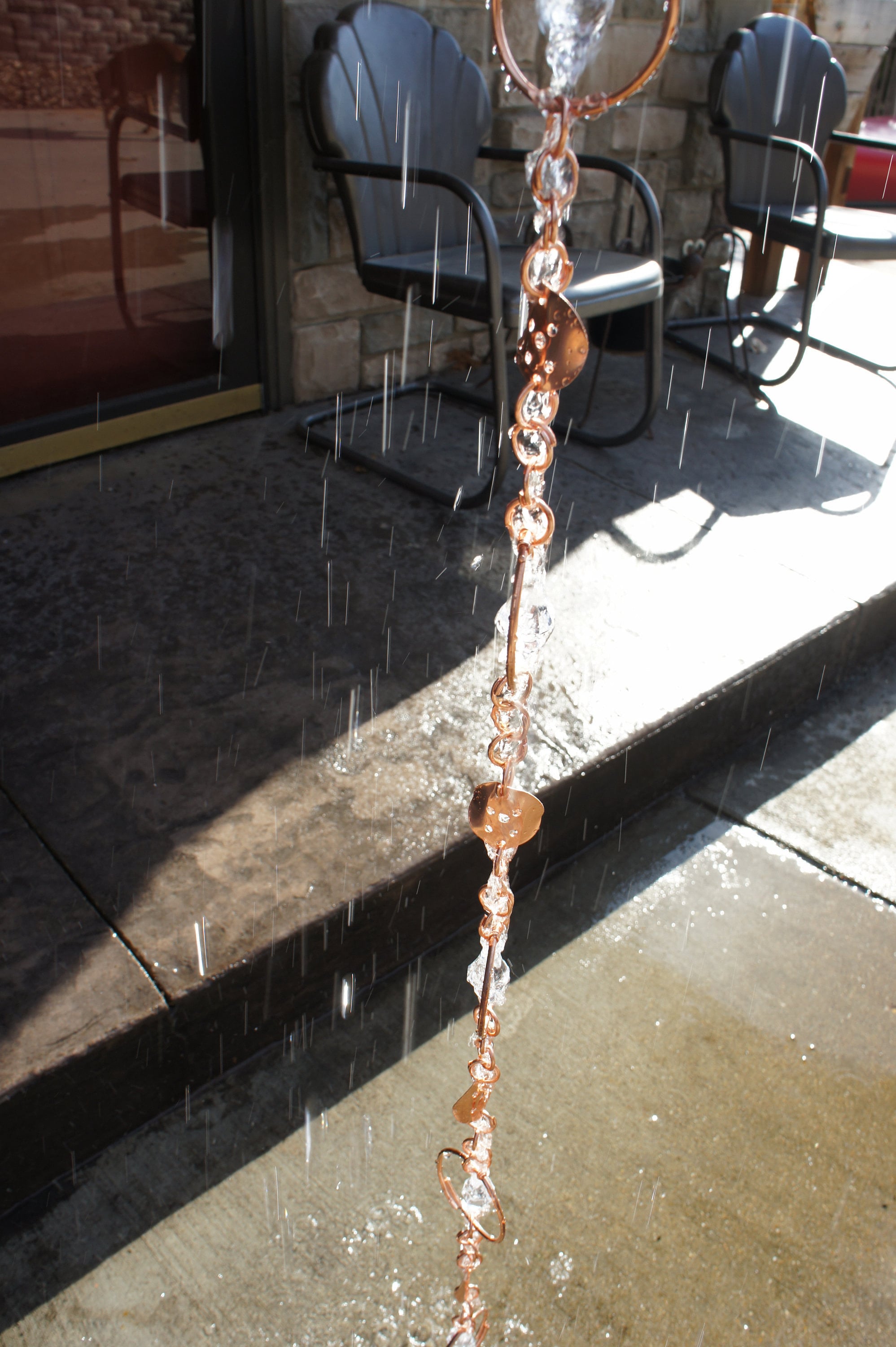 Copper and Crystal Rain Chain - Etsy