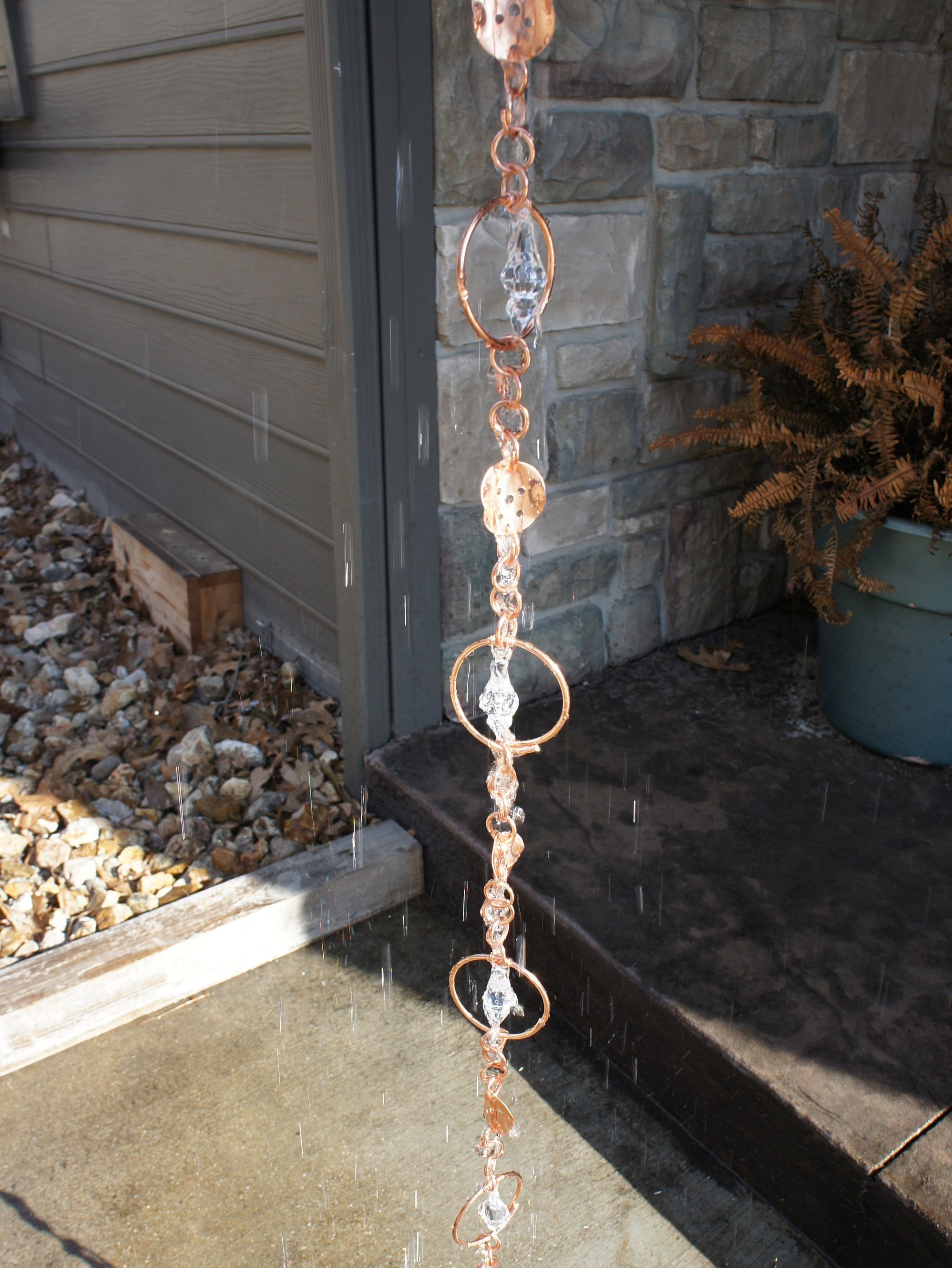 Copper and Crystal Rain Chain - Etsy