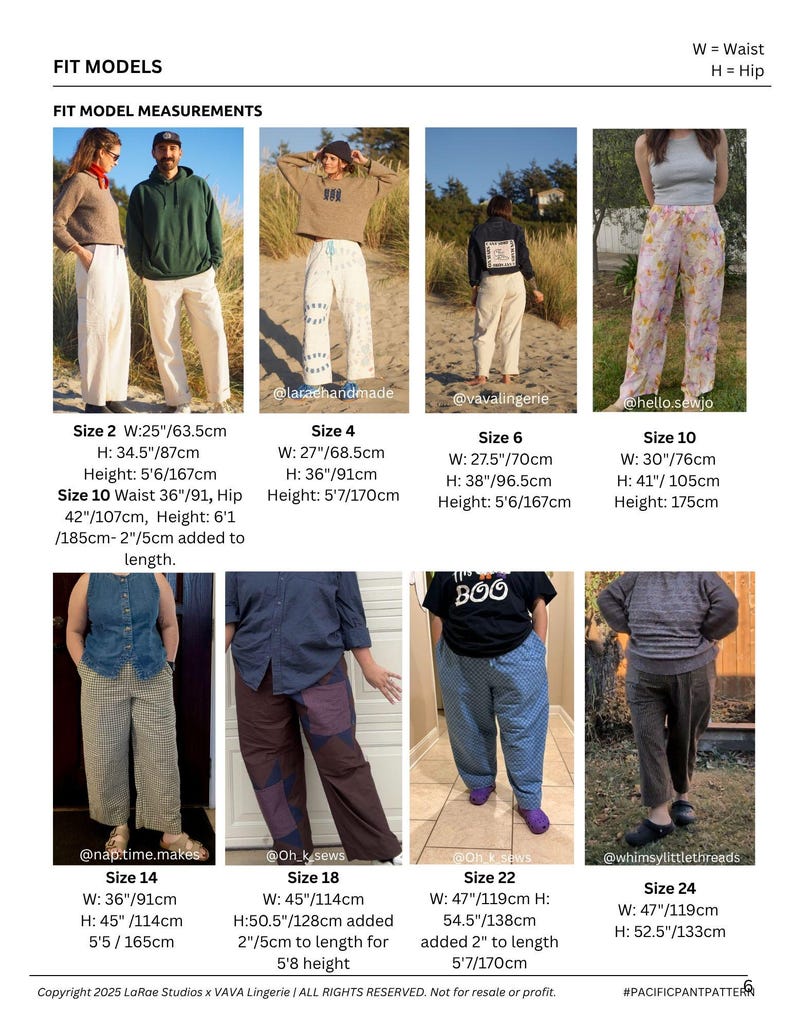 Pacific Pant PDF Sewing Pattern: Unisex XS-5X | Size 0-32 | Quilt Pant ...