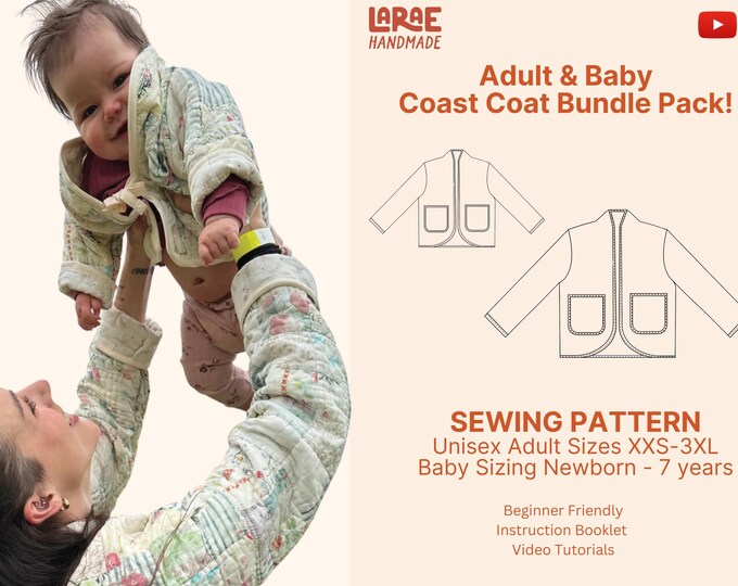 Coast Coat Quilt Coat PDF Sewing Pattern Beginner Friendly Unisex Sizes ...